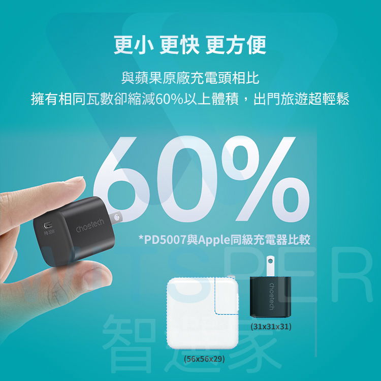Choetech 氮化鎵GaN (PD5007) PD 30W快充充電器 - PChome 24h購物